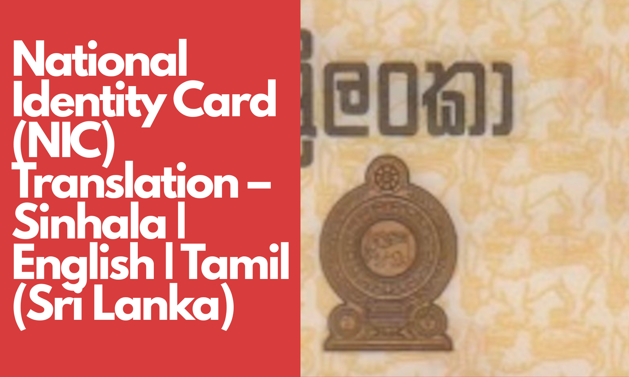 National Identity Card Translation – Sinhala | English | Tamil Flyrich ...